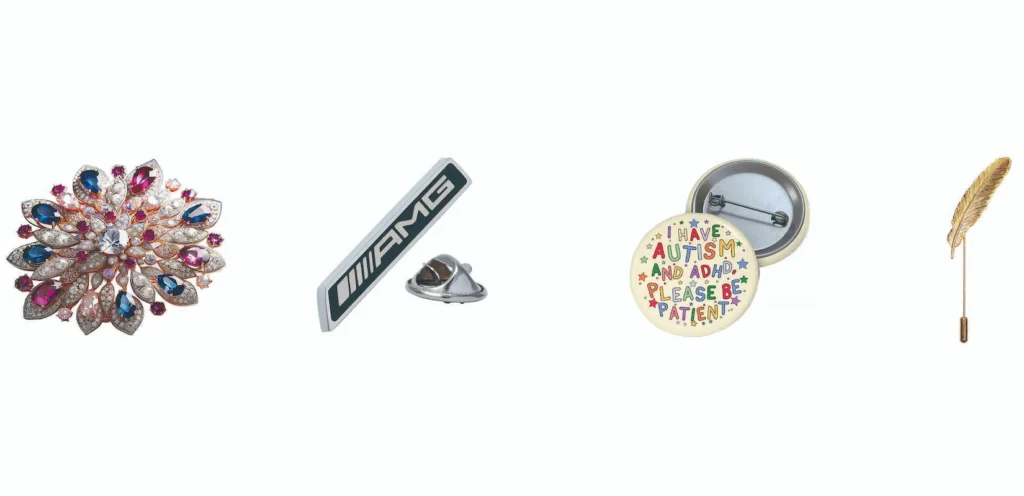 Types of Decorative Pins: Exploring Brooch, Lapel, Badge, and Stick ...